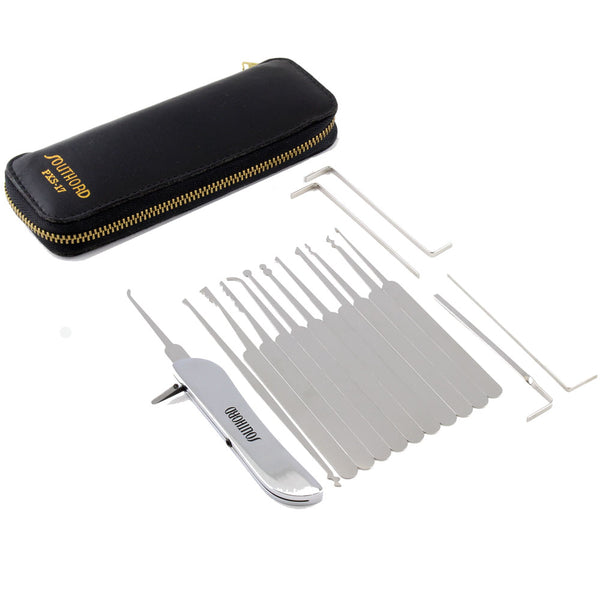 SouthOrd PXS-17 Complete Lock Pick Set - Picks, Handle, Wrenches, Leat SouthOrd PXS-17 Complete Lock Pick Set - Picks, Handle, Wrenches, Leat
