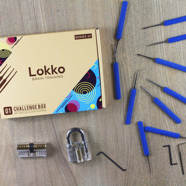 Lock Pick Set Box: Picks + Practice Locks + How-to Guide