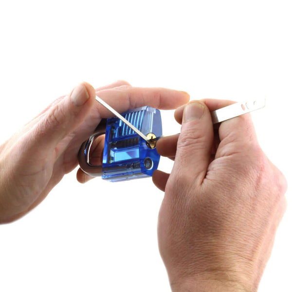 Clear Padlock for lock pick training - medium difficulty