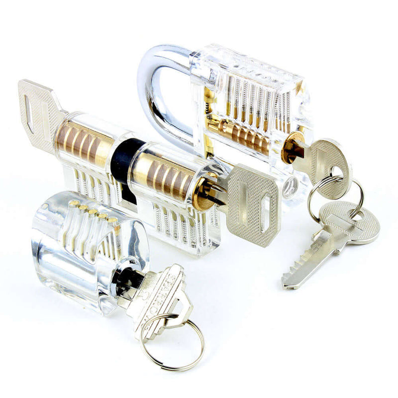 Practice Locks (Clear) - Top Lock Pick Training Locks