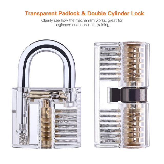Lock Pick Set Box: Picks + Practice Locks + How-to Guide